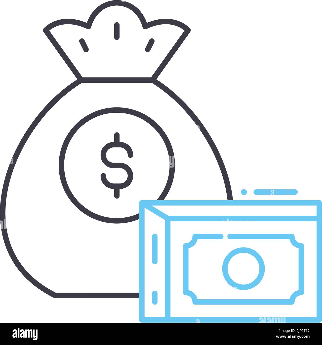 cash money line icon, outline symbol, vector illustration, concept sign ...