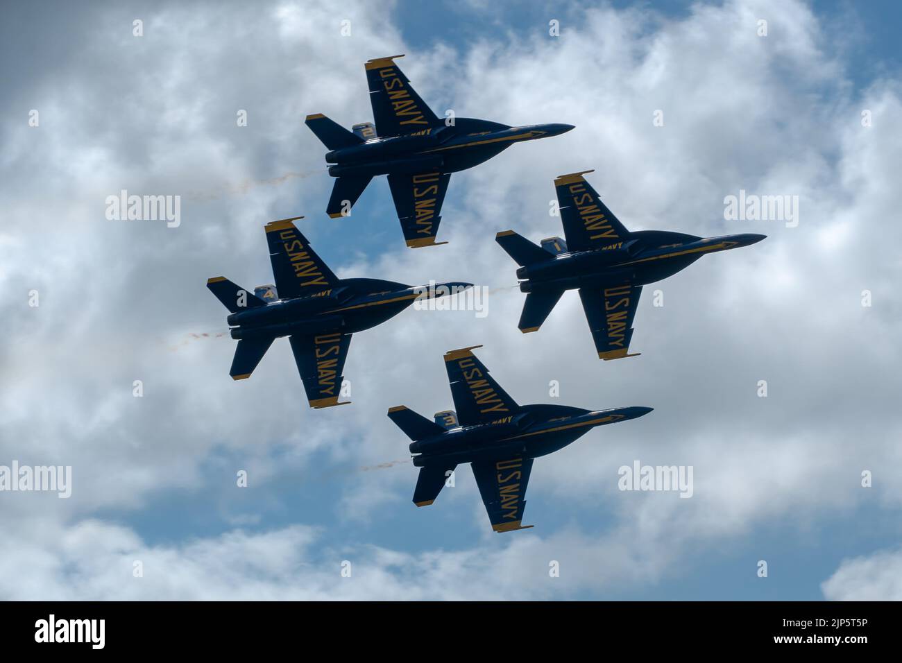 The U.S. Navy Blue Angels perform a stunt as part of the 2022 Kaneohe ...
