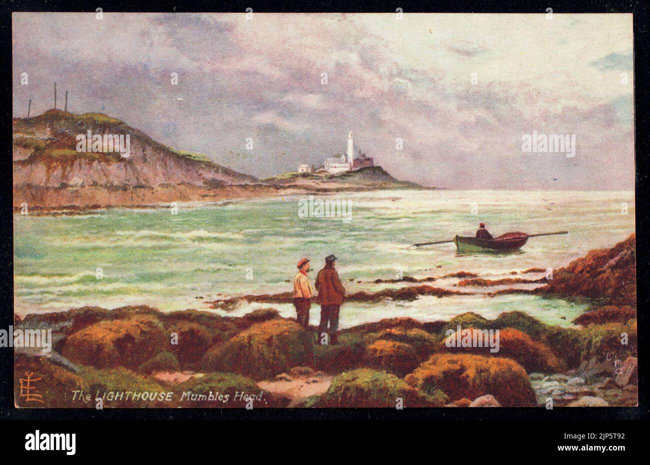 The Lighthouse Mumbles Head Stock Photo - Alamy