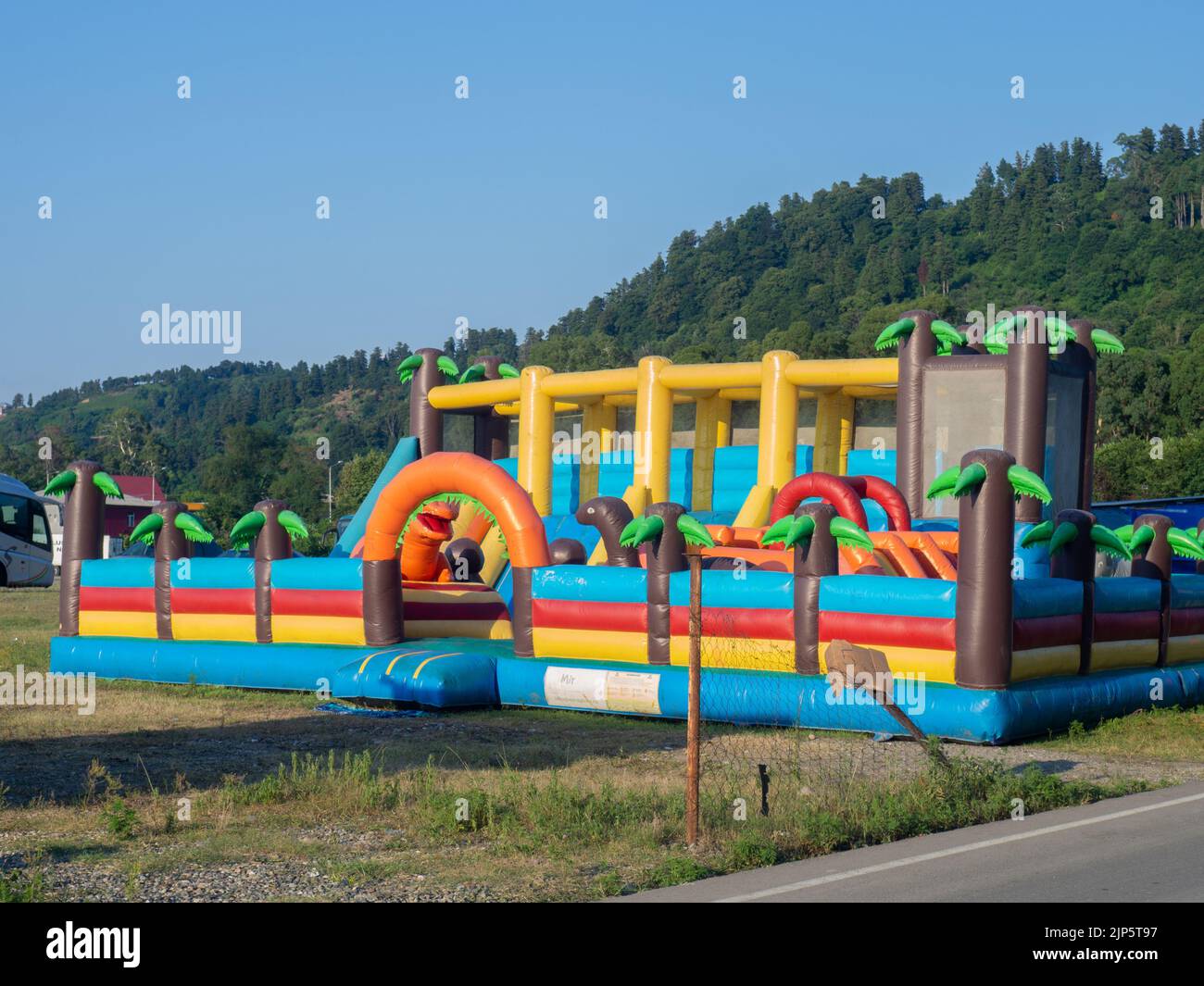 Inflatable island. Attraction for children. Rubber, inflatable ...