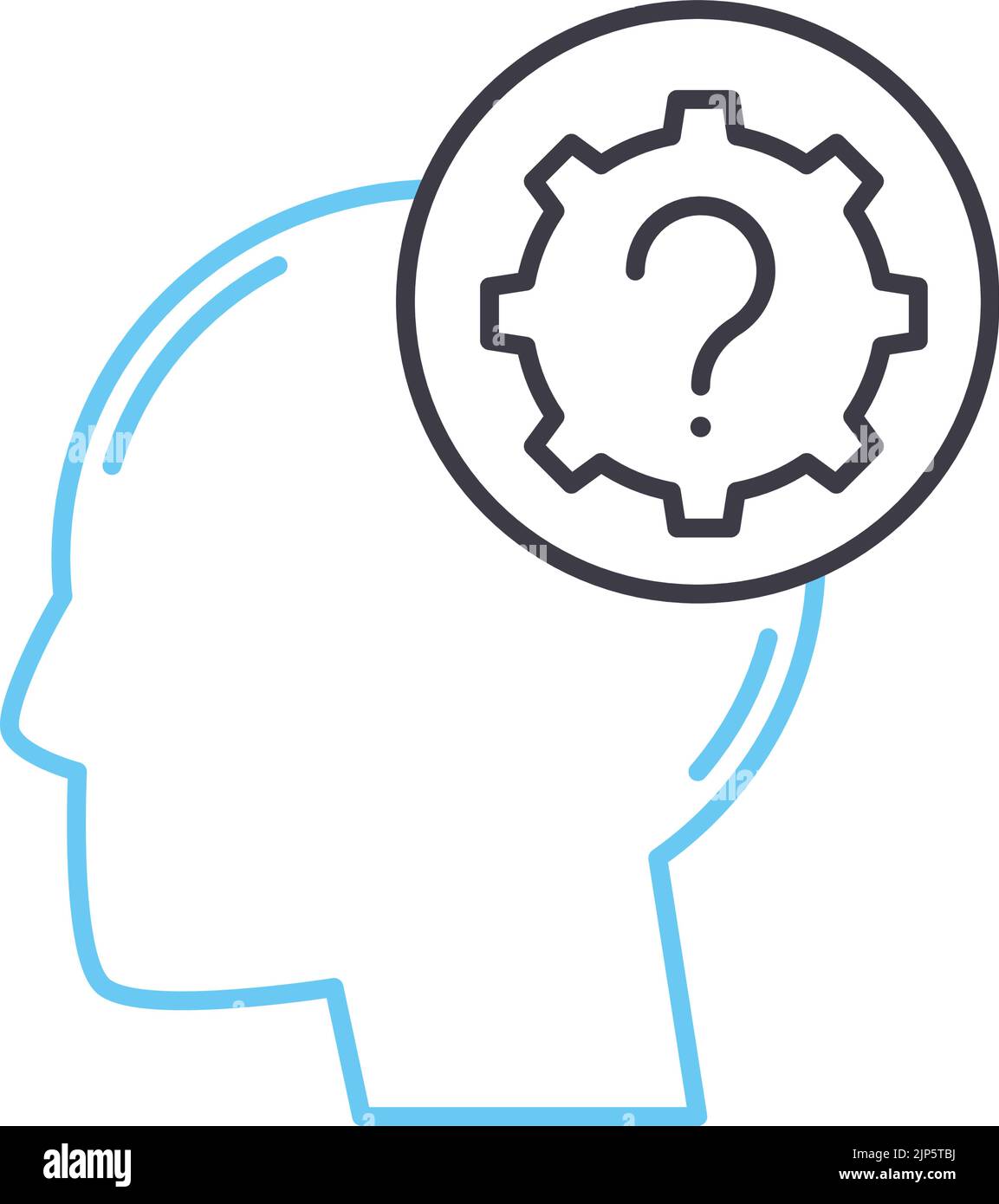 curious mind line icon, outline symbol, vector illustration, concept ...