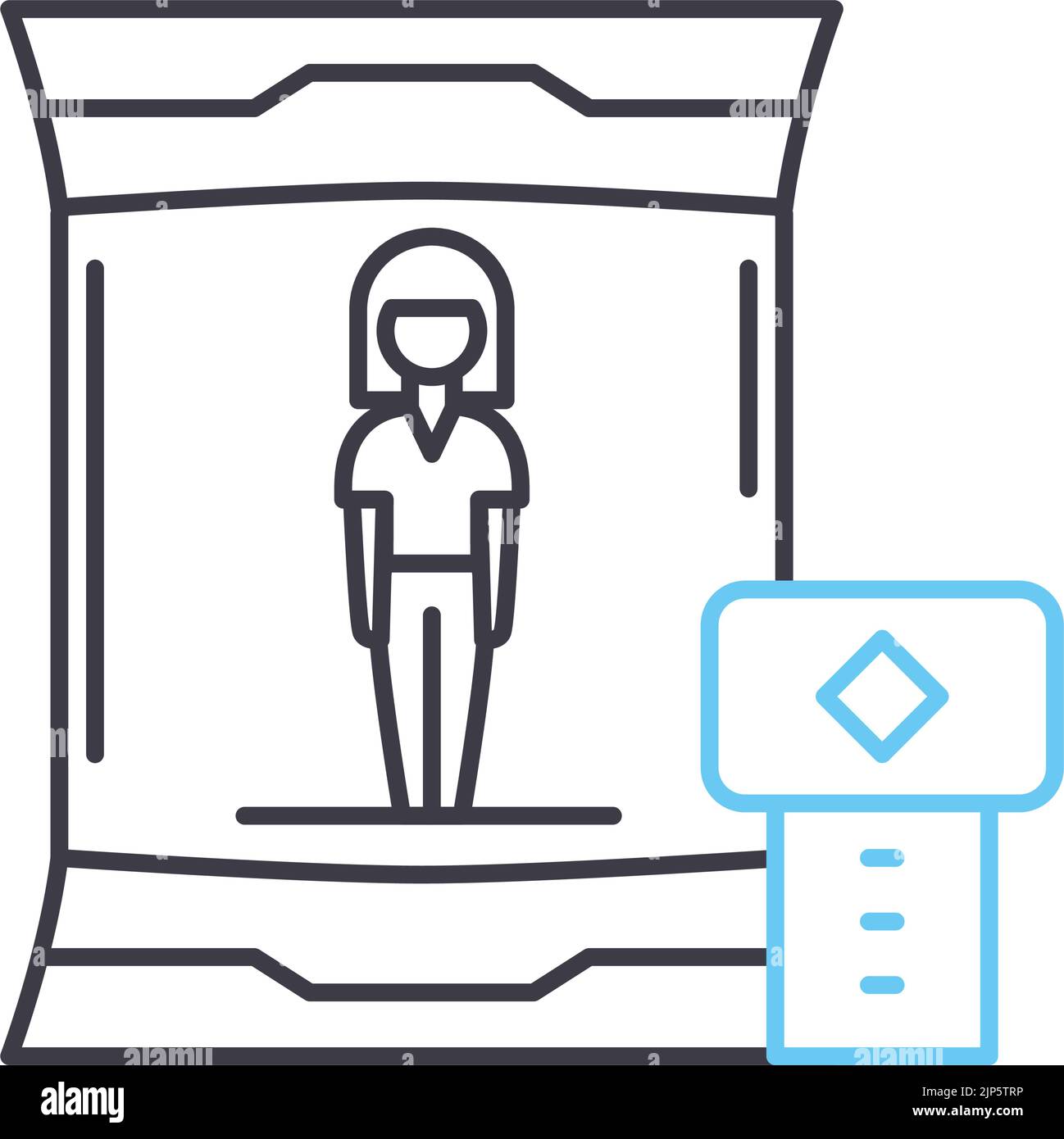 cryogenic chamber line icon, outline symbol, vector illustration ...