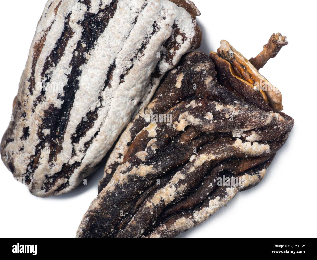 Dried persimmon on a white background. Dry fruits of the tree. Dried ...