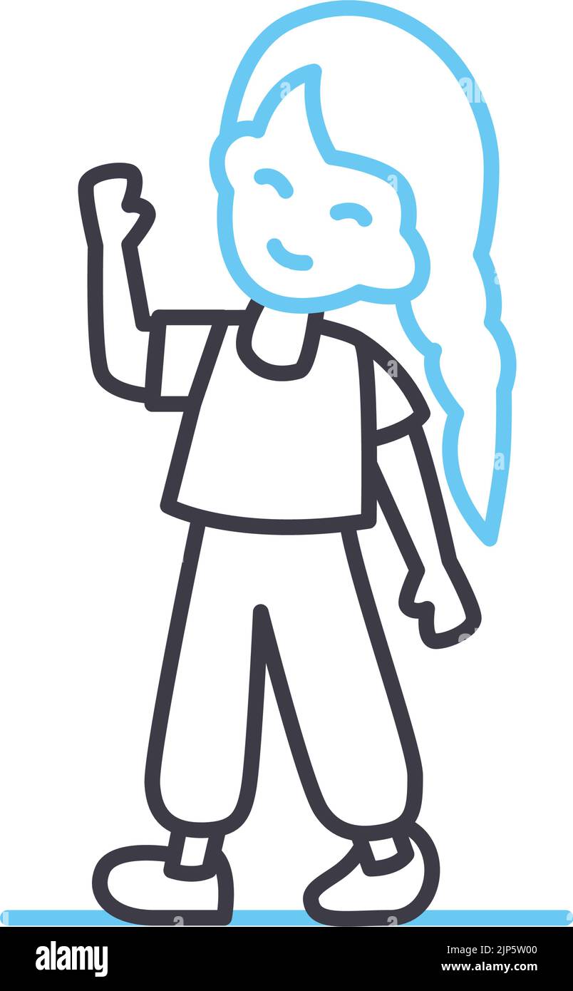 child line icon, outline symbol, vector illustration, concept sign ...