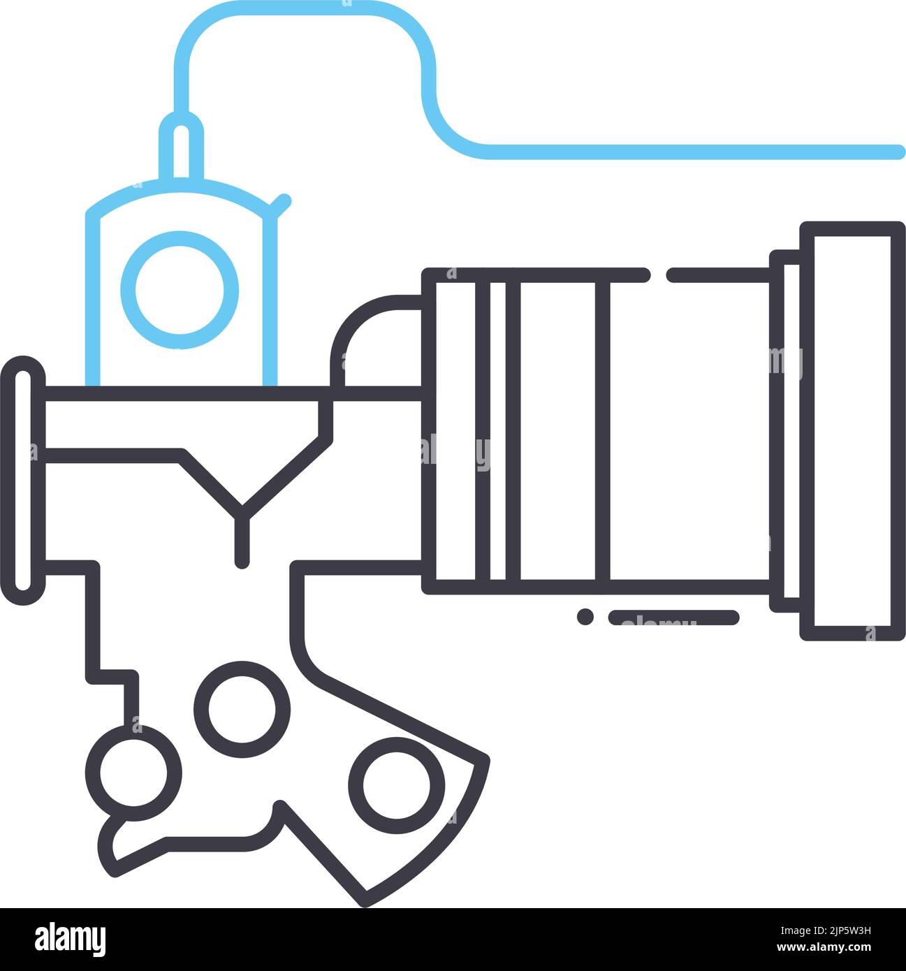 dslr camera line icon, outline symbol, vector illustration, concept ...