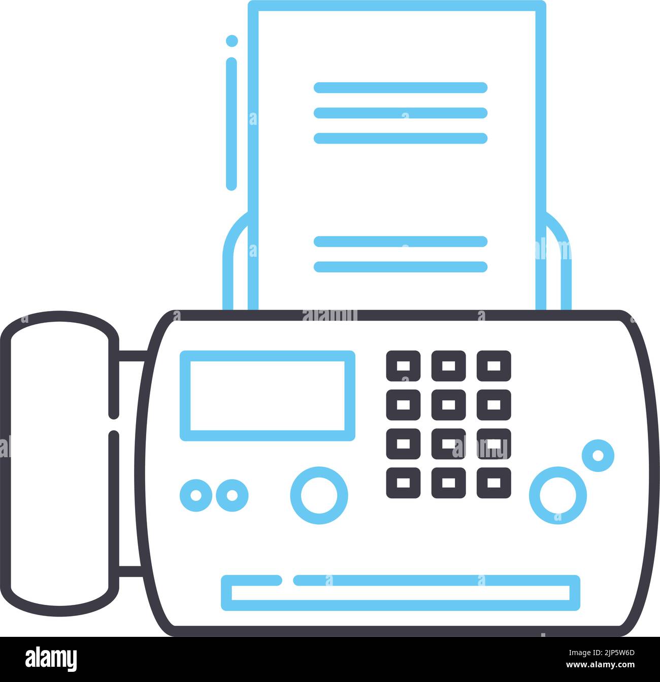 fax message line icon, outline symbol, vector illustration, concept ...