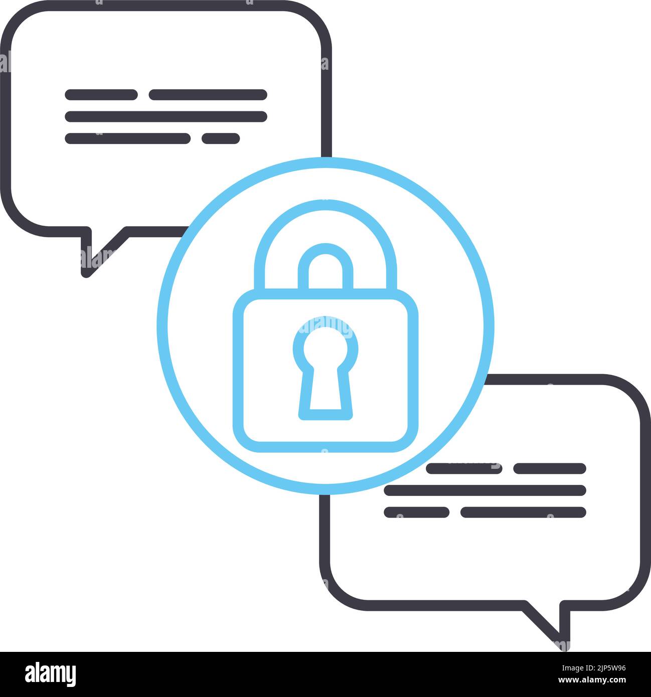encrypted chat line icon, outline symbol, vector illustration, concept sign Stock Vector Image ...