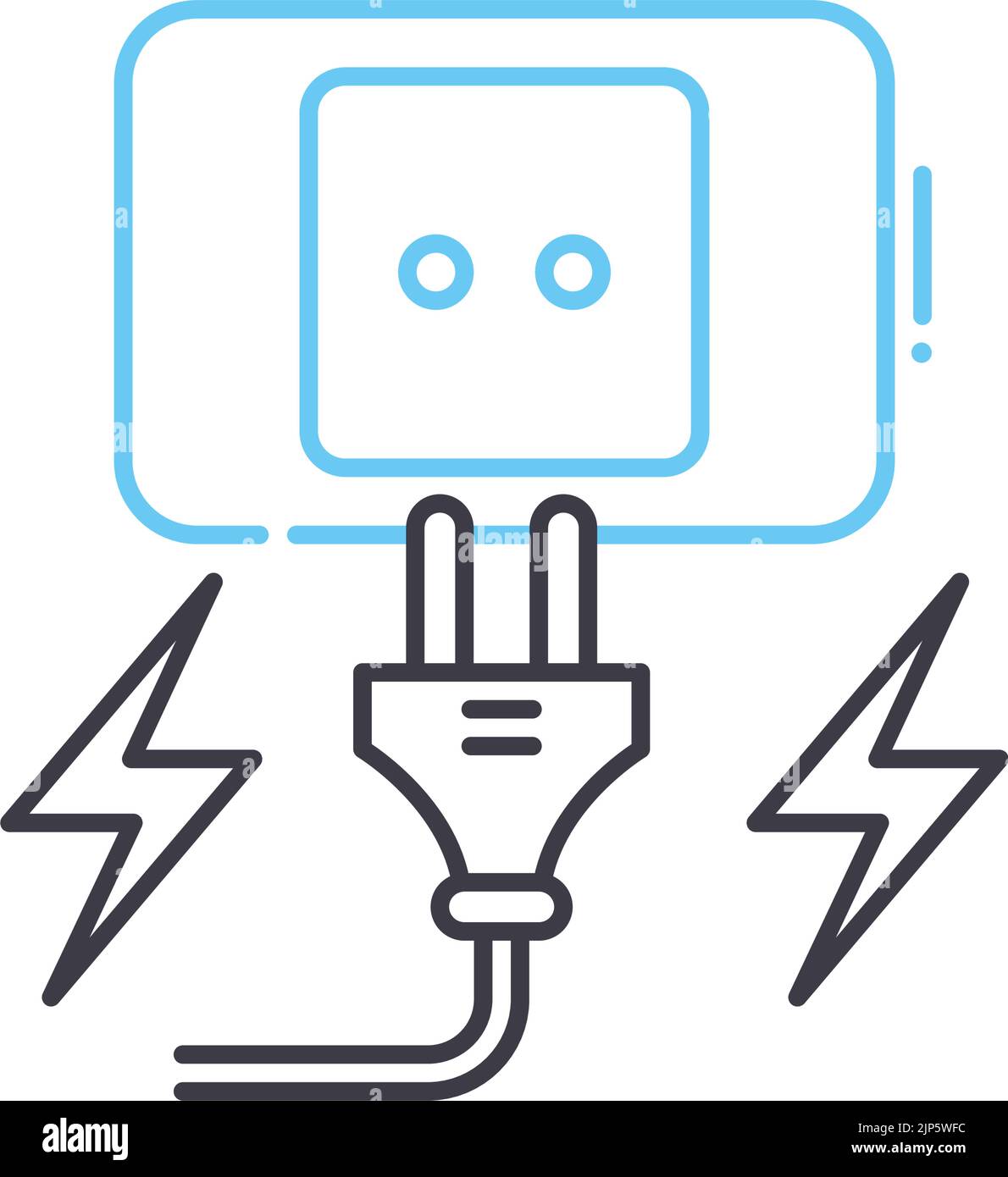 electrical energy line icon, outline symbol, vector illustration ...