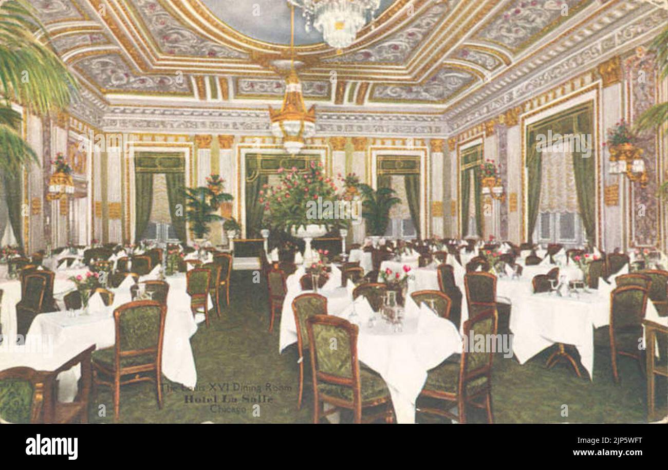 The Louis Xvi Dining Room, Hotel La Salle, Chicago Stock Photo - Alamy