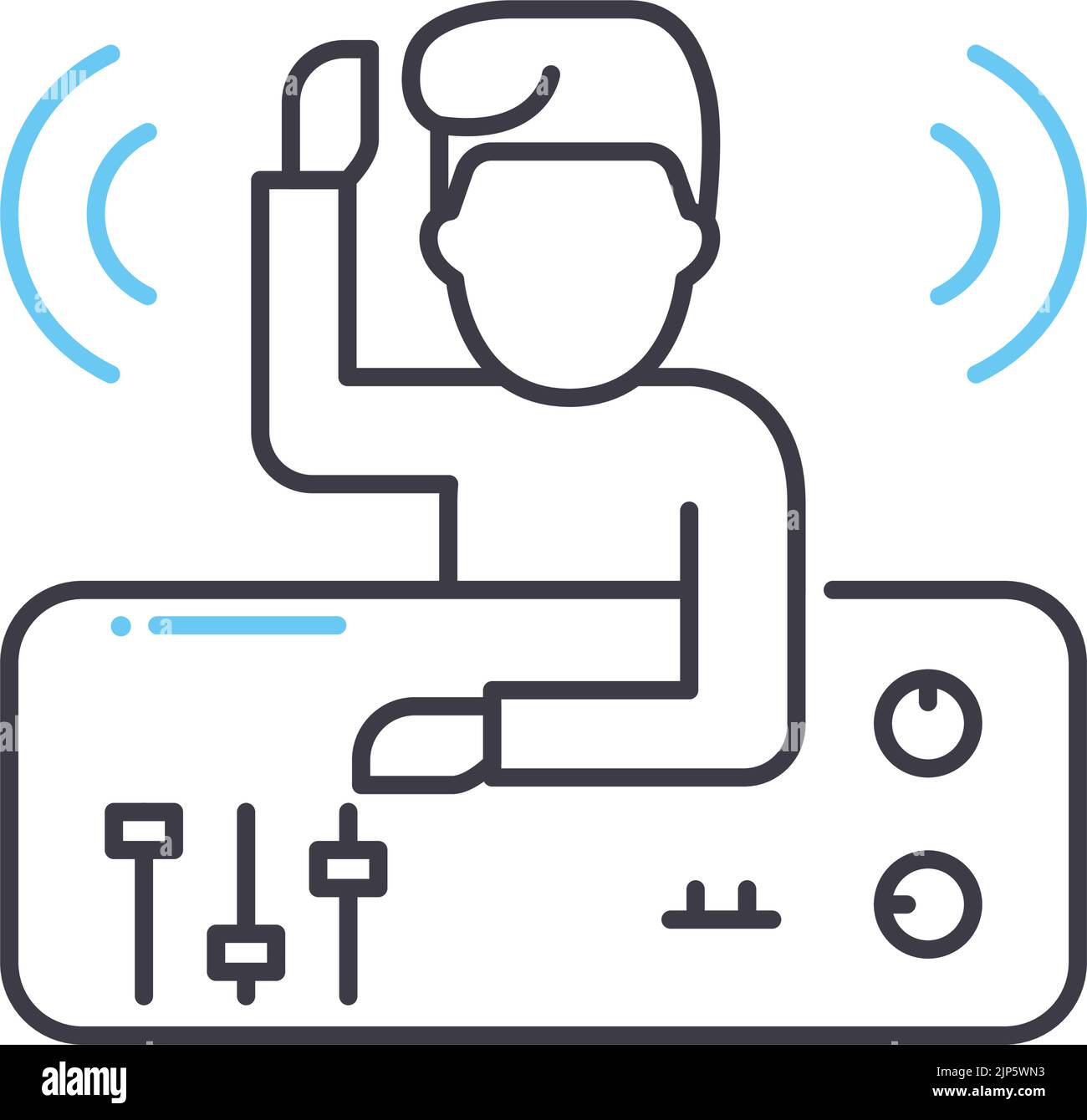 chorus line icon, outline symbol, vector illustration, concept sign ...