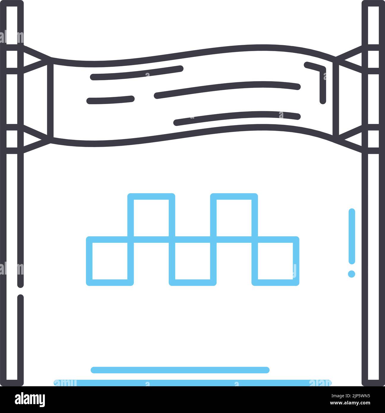 finish line line icon, outline symbol, vector illustration, concept ...