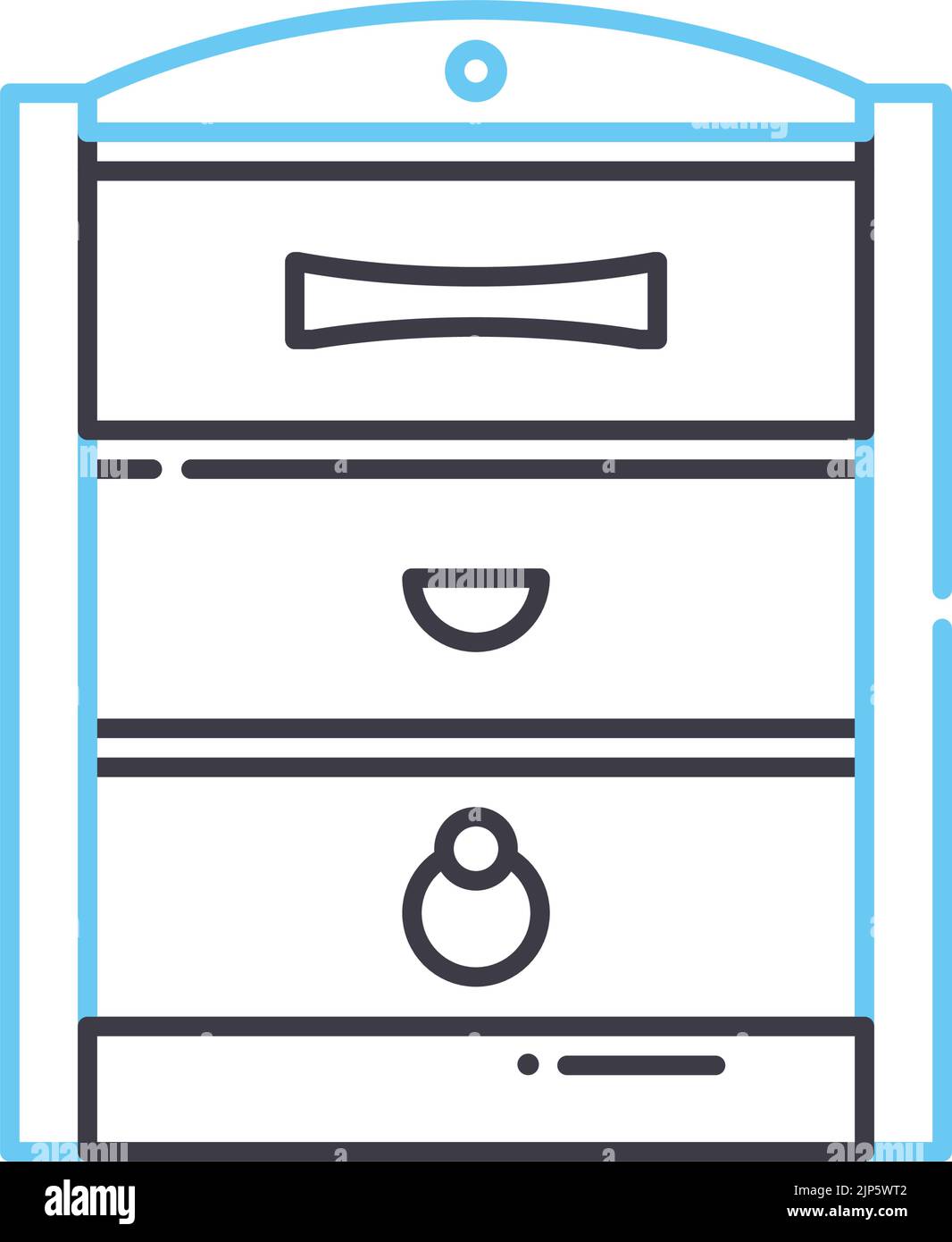 drawer line icon, outline symbol, vector illustration, concept sign ...