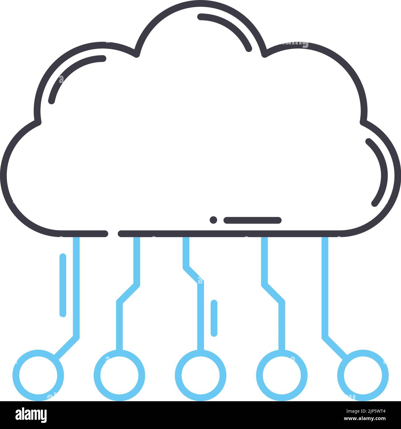 Cloud Computing Line Icon Outline Symbol Vector Illustration Concept Sign Stock Vector Image