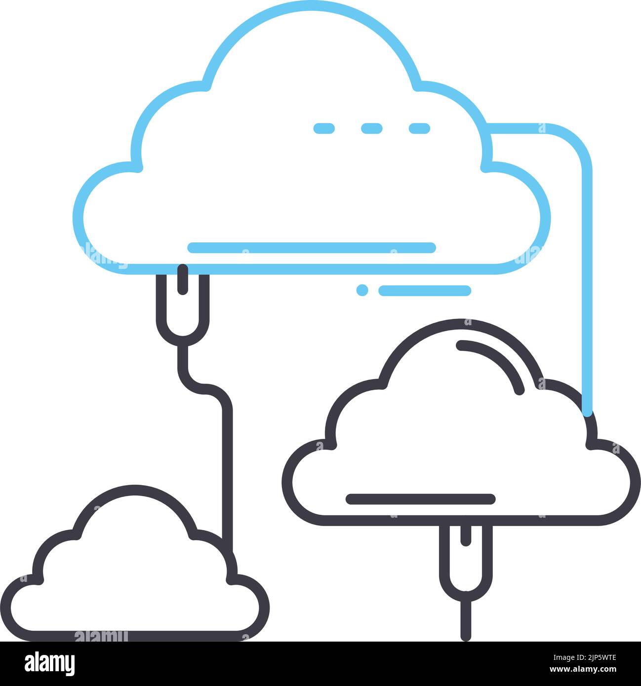 cloud computing line icon, outline symbol, vector illustration, concept ...