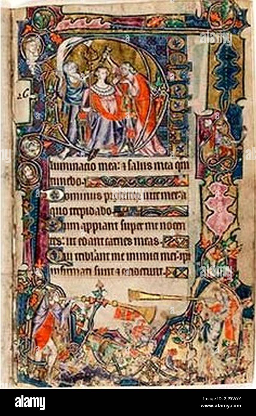 The Macclesfield Psalter, The Anointing of David Stock Photo - Alamy