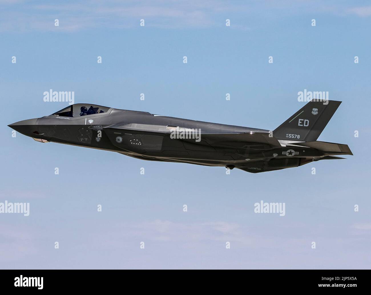 An F-35A Lightning II arrives at Edwards Air Force Base, California ...