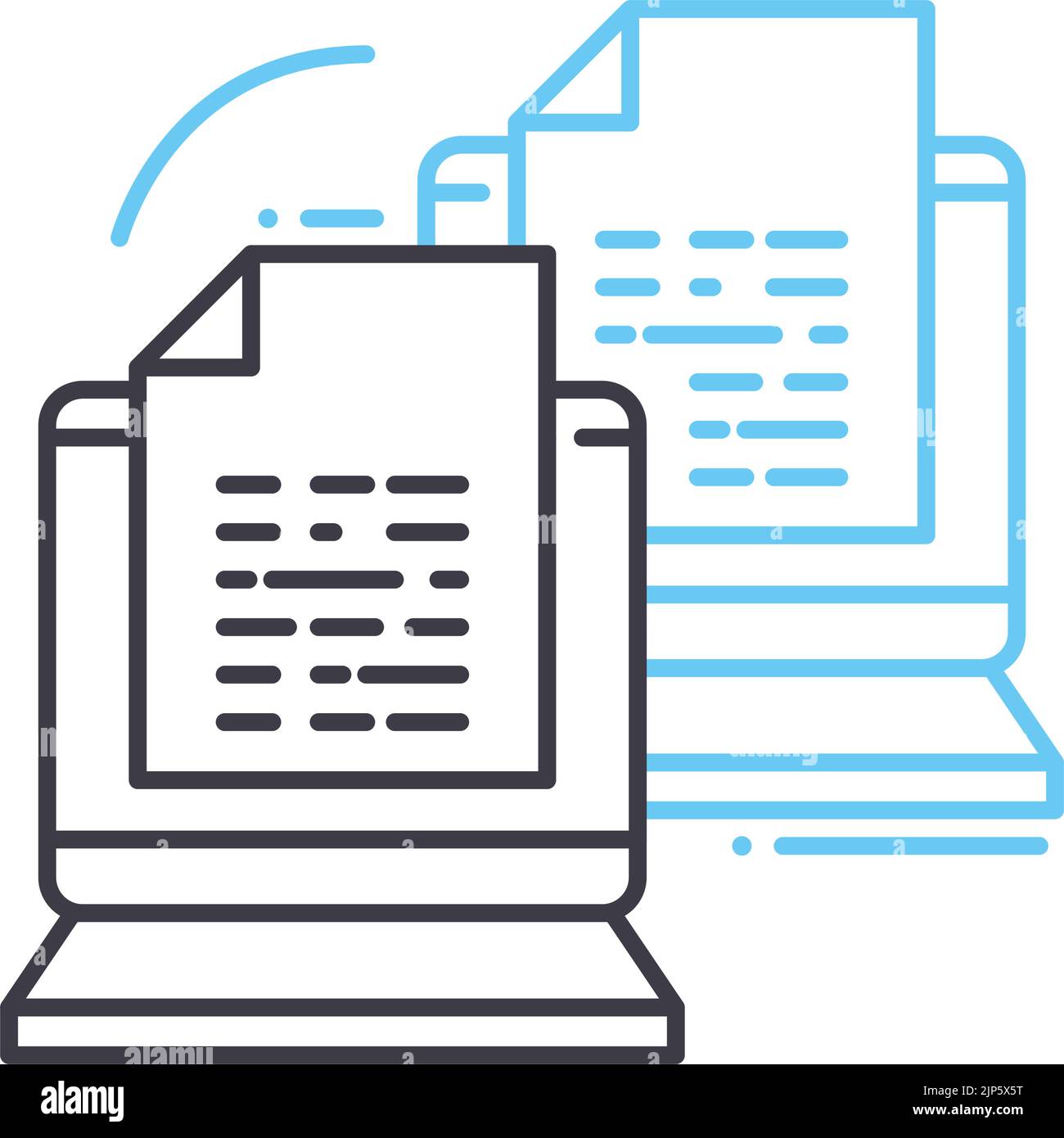 data transfer line icon, outline symbol, vector illustration, concept ...