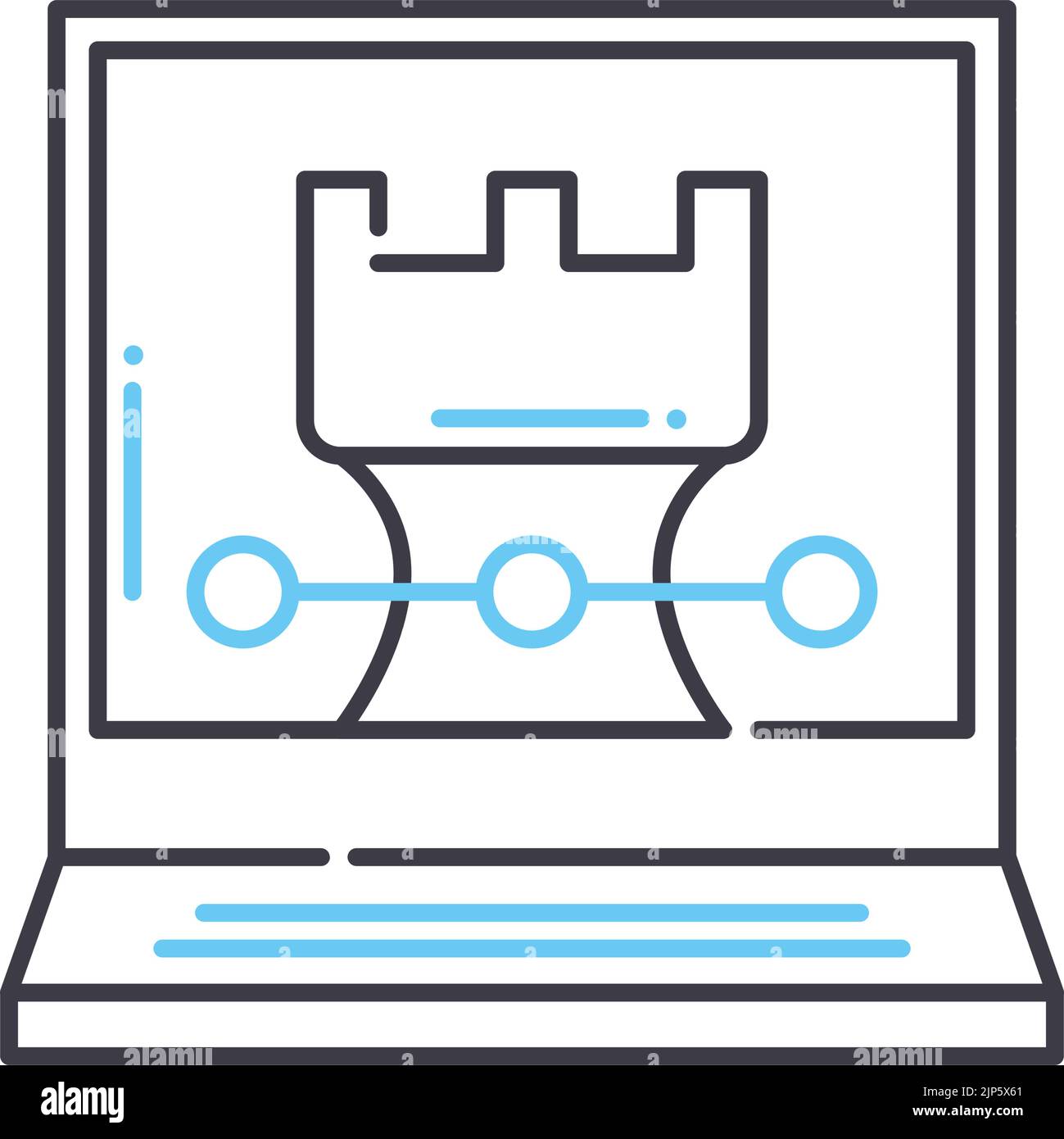 digital strategy line icon, outline symbol, vector illustration ...