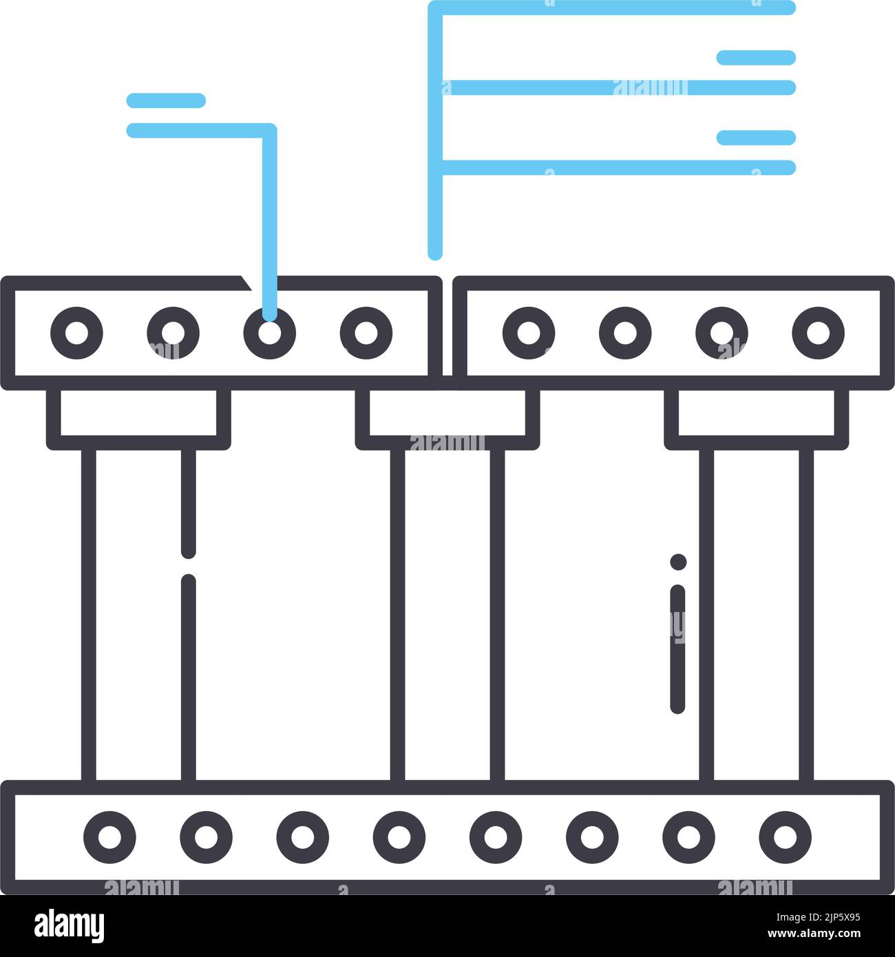 construction line icon, outline symbol, vector illustration, concept ...