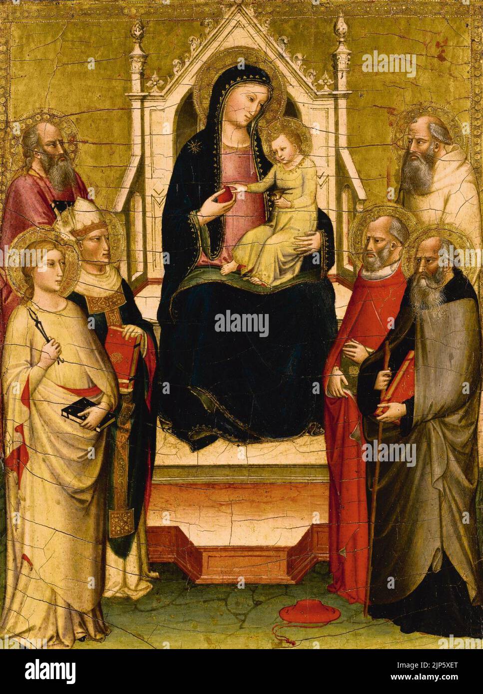 The Madonna and Child enthroned with Saints Apolloni Stock Photo - Alamy