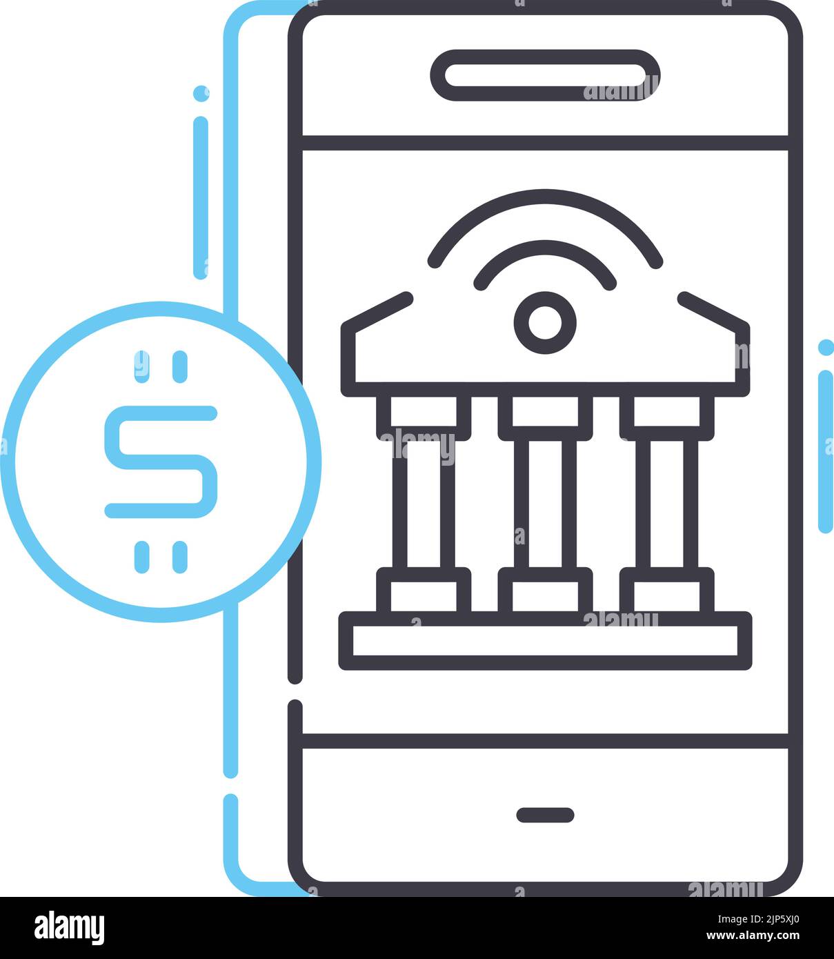 Fintech Line Icon Outline Symbol Vector Illustration Concept Sign