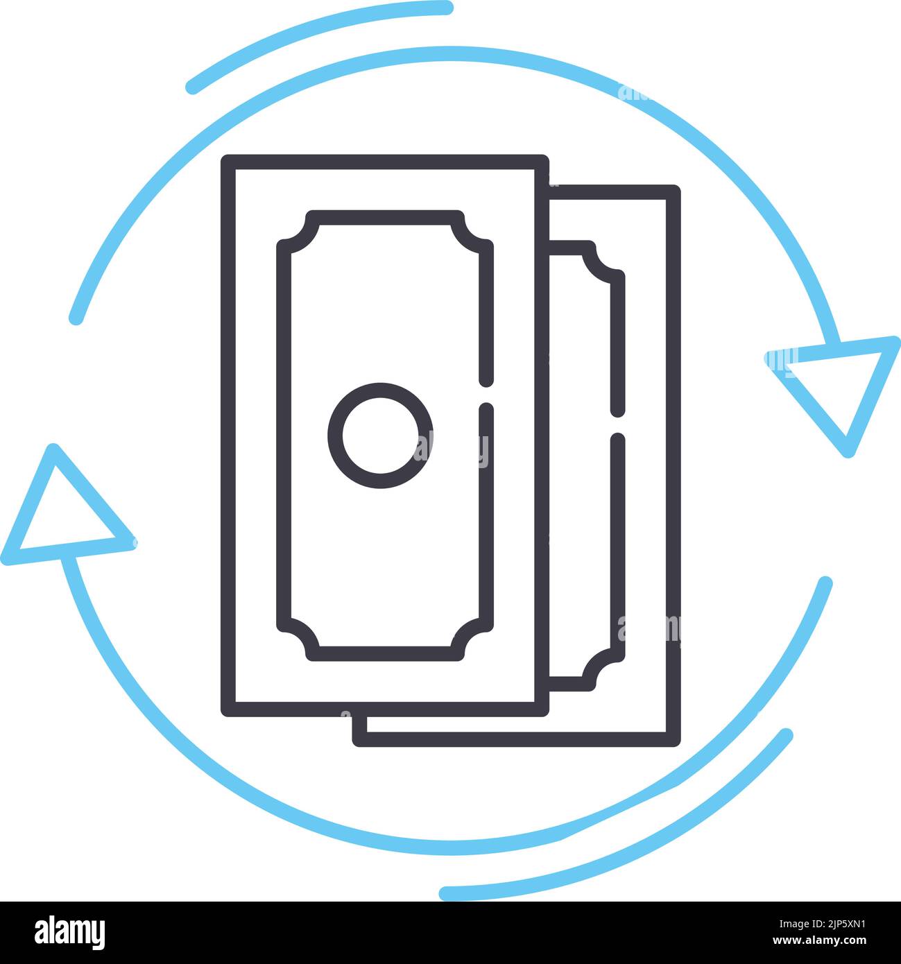 devaluation line icon, outline symbol, vector illustration, concept ...