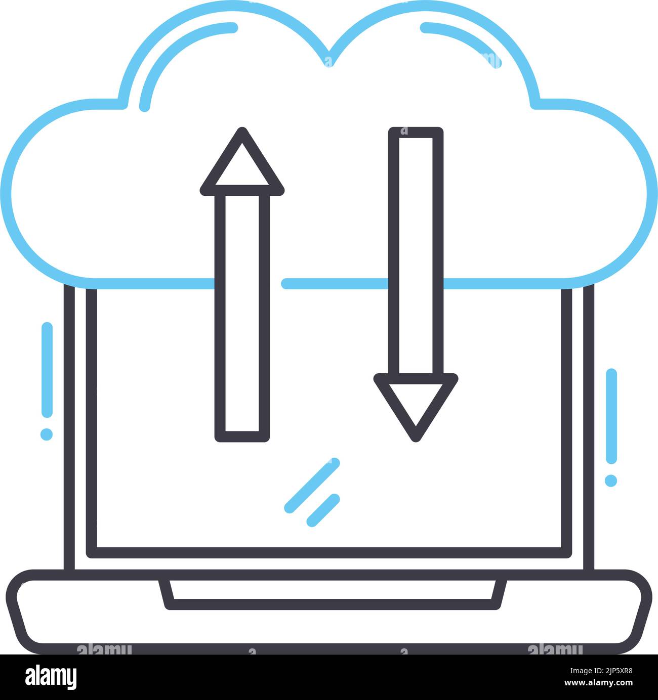 cloud computer line icon, outline symbol, vector illustration, concept sign Stock Vector Image ...