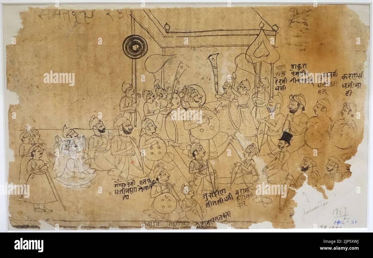 The Maharajah of Kota, Members of Court, and the Englishman James Tod ...