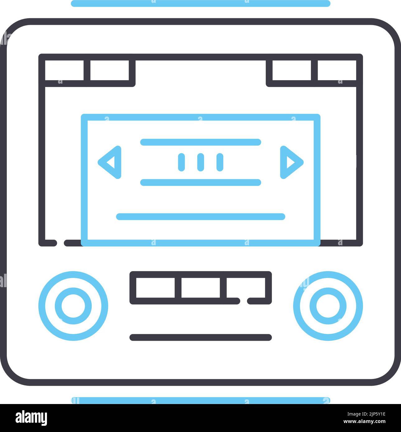 car radio line icon, outline symbol, vector illustration, concept sign ...