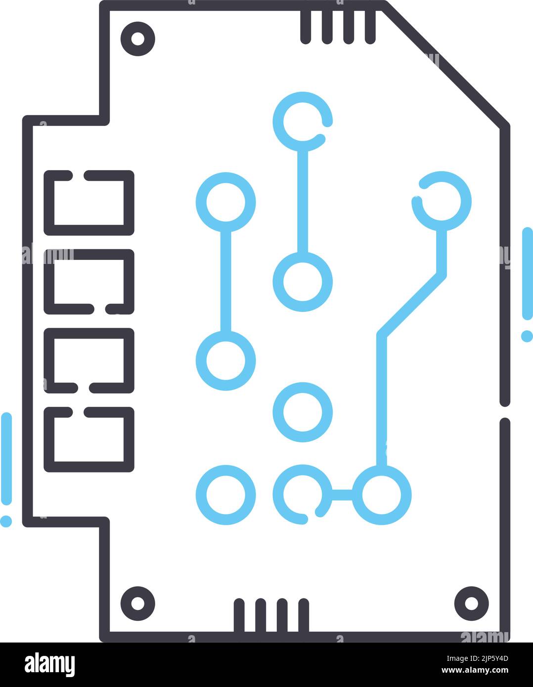 circuit board line icon, outline symbol, vector illustration, concept ...