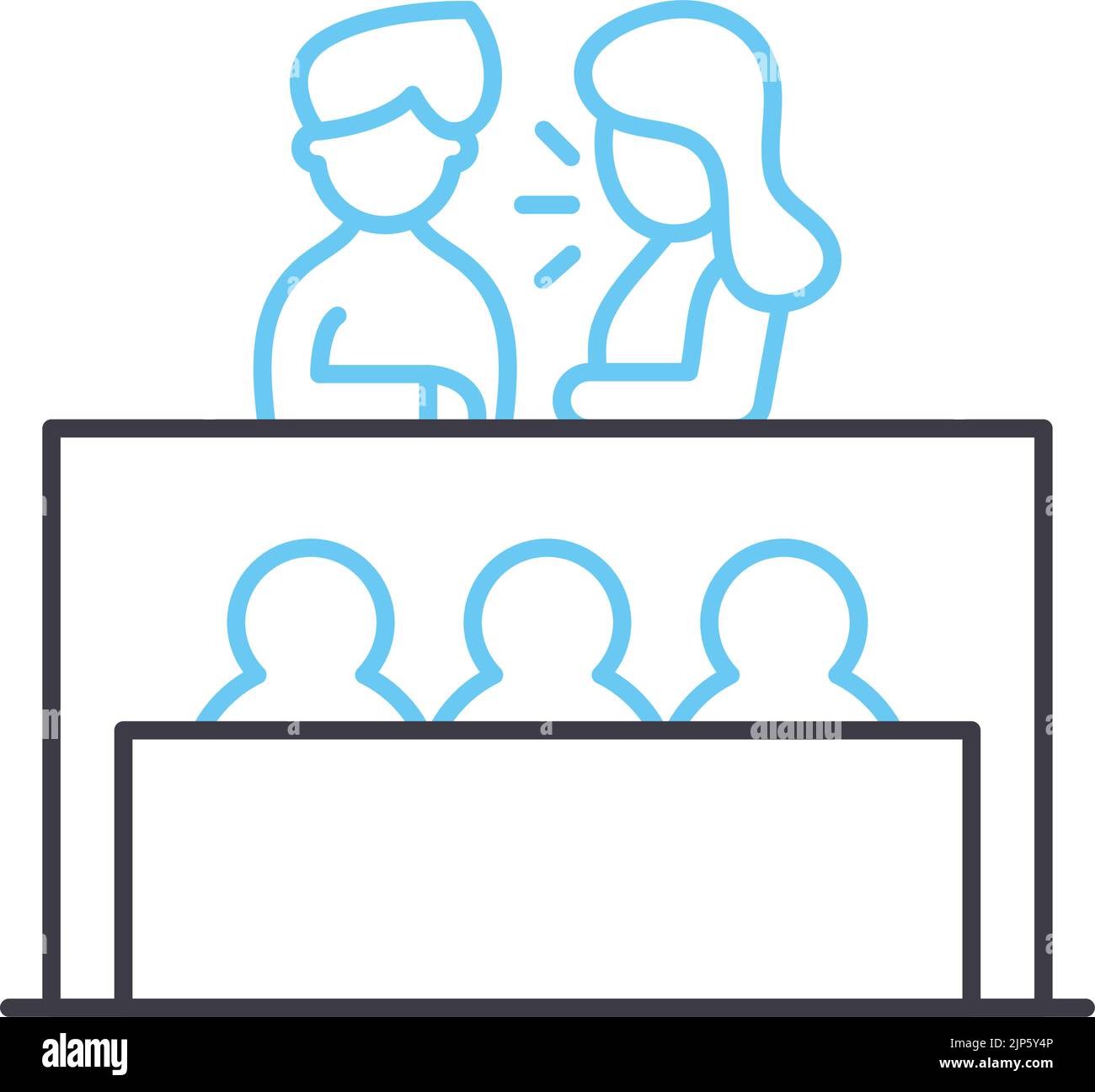 Debates Line Icon Outline Symbol Vector Illustration Concept Sign