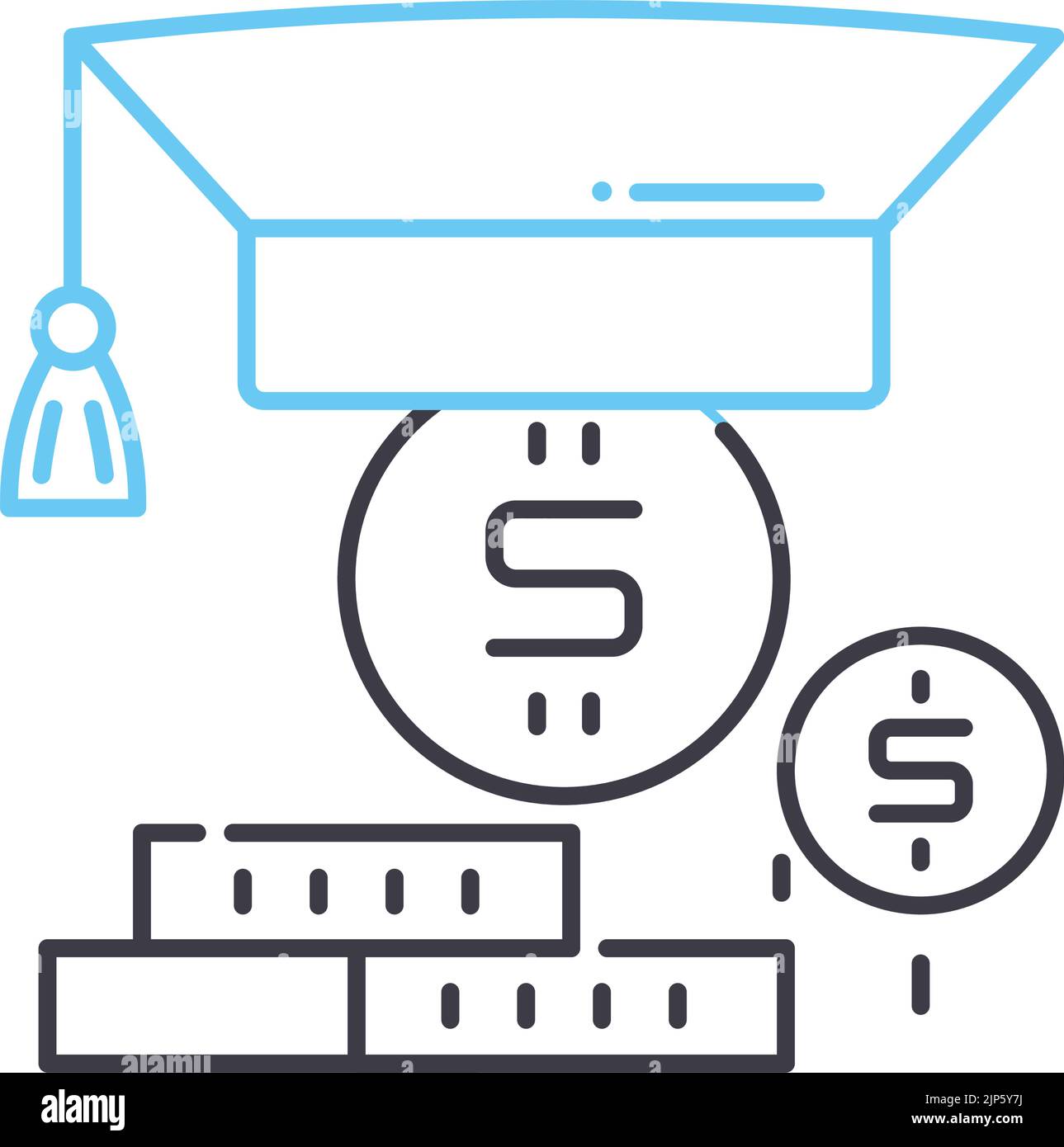 financial literacy line icon, outline symbol, vector illustration ...
