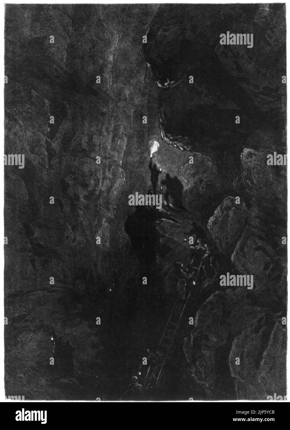 The Mammoth Dome in Mammoth Cave, Kentucky (full page illus. of men ...