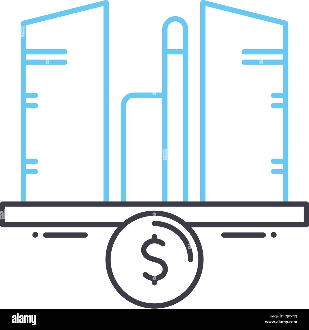 business infrastructure line icon, outline symbol, vector illustration, concept sign Stock ...