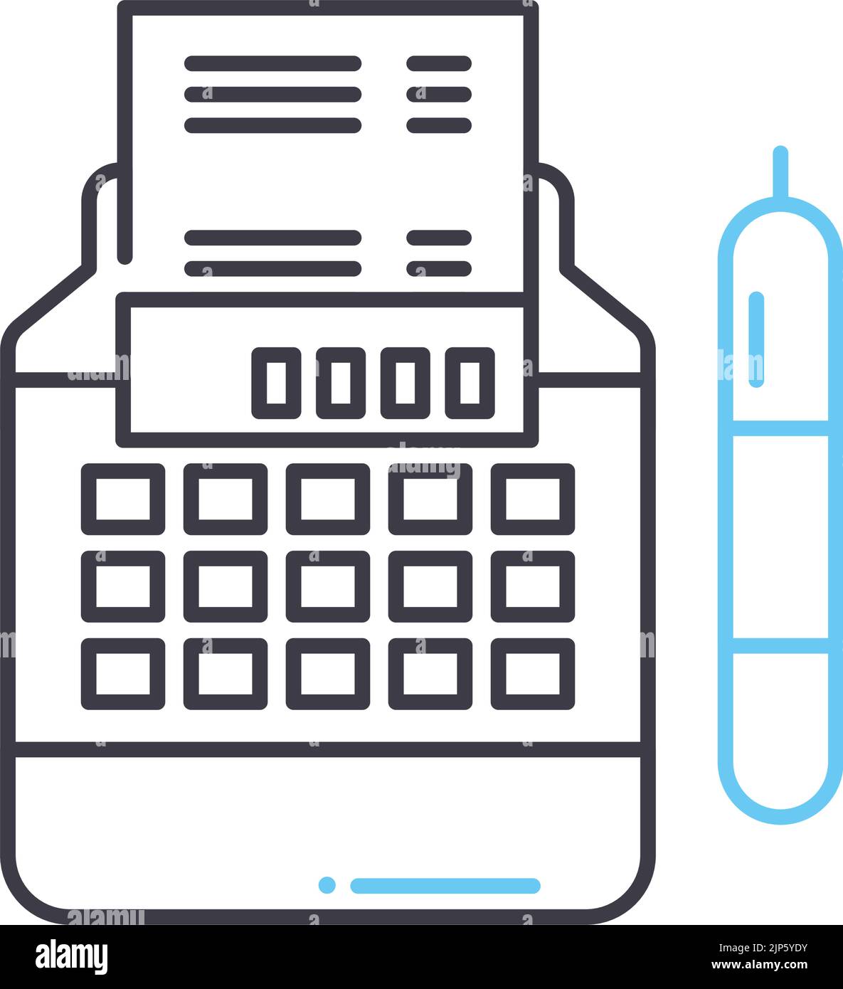cashier check line icon, outline symbol, vector illustration, concept ...