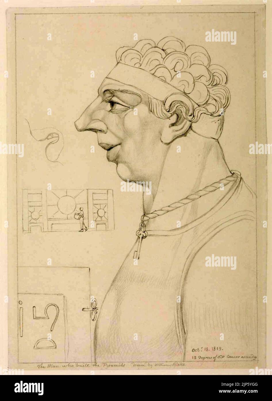 The Man who Built the Pyramids c1825 Linnell after Blake contrast Stock ...