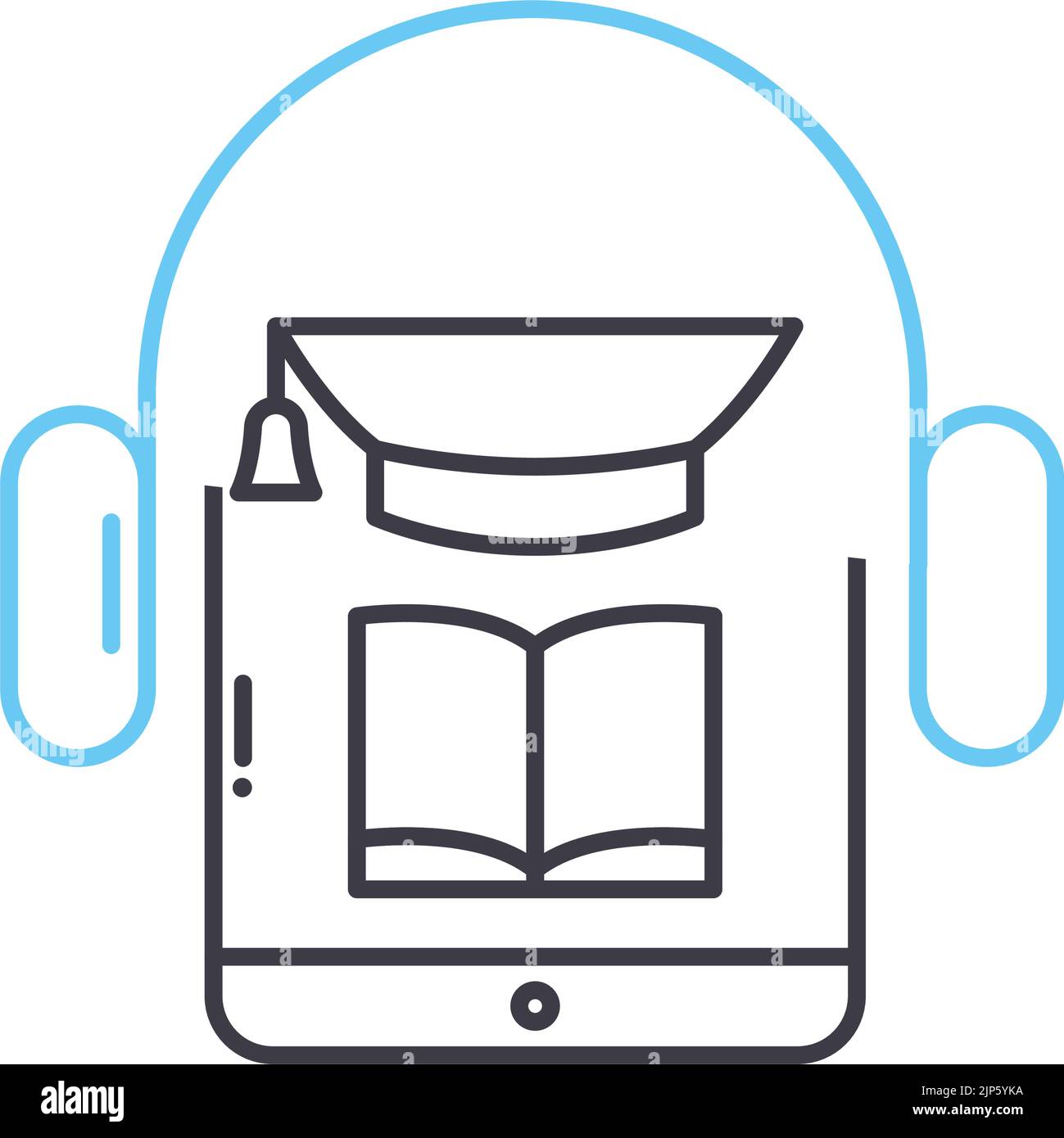 e-learning line icon, outline symbol, vector illustration, concept sign ...