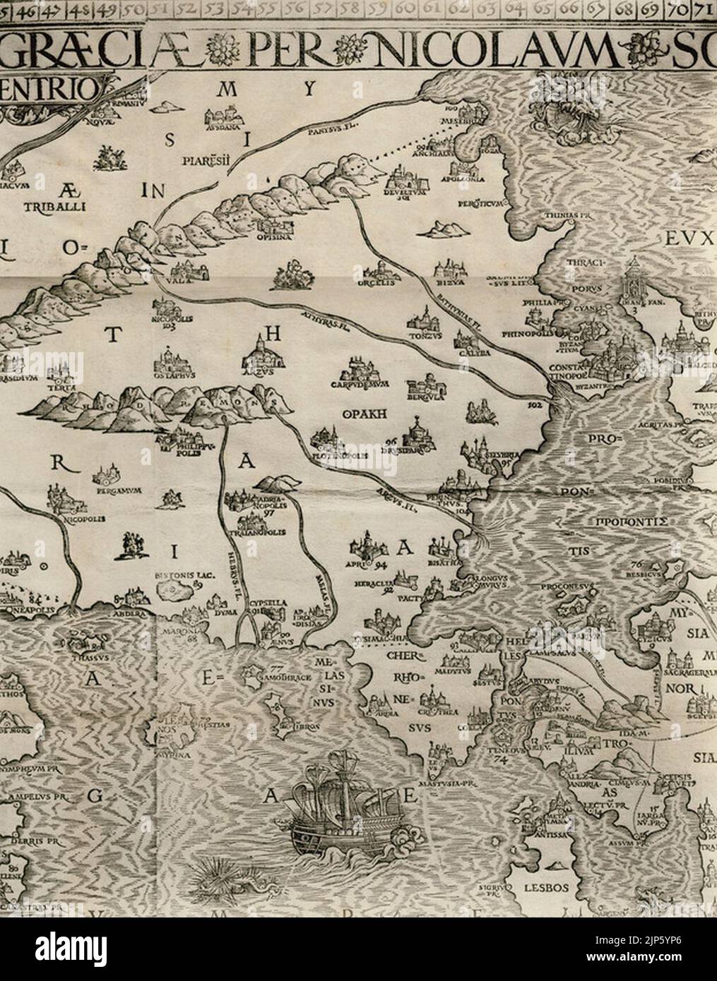 The map of Thrace by Nicolaos Sophianos - Canaye Philippe Seigneur De ...