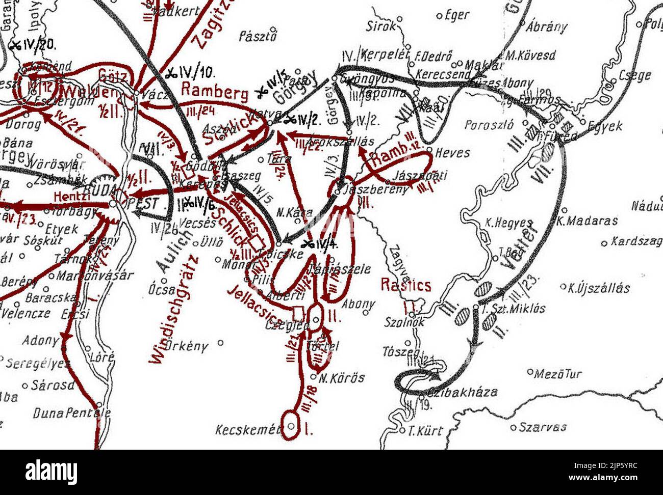 The map of the first phase of the Spring Campaign, its plan being ...