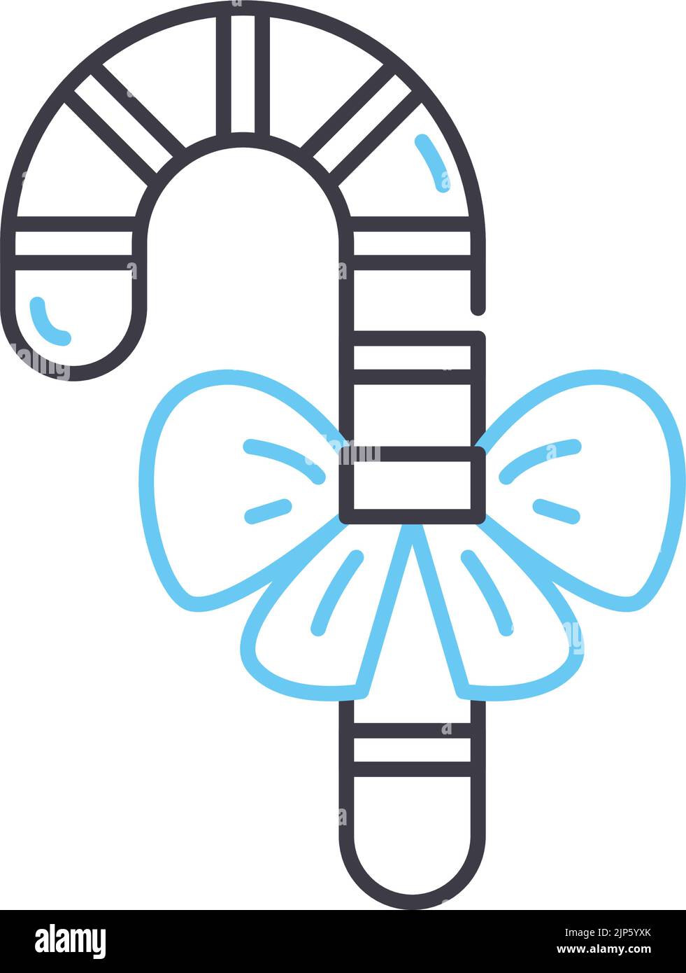 candy cane line icon, outline symbol, vector illustration, concept sign ...