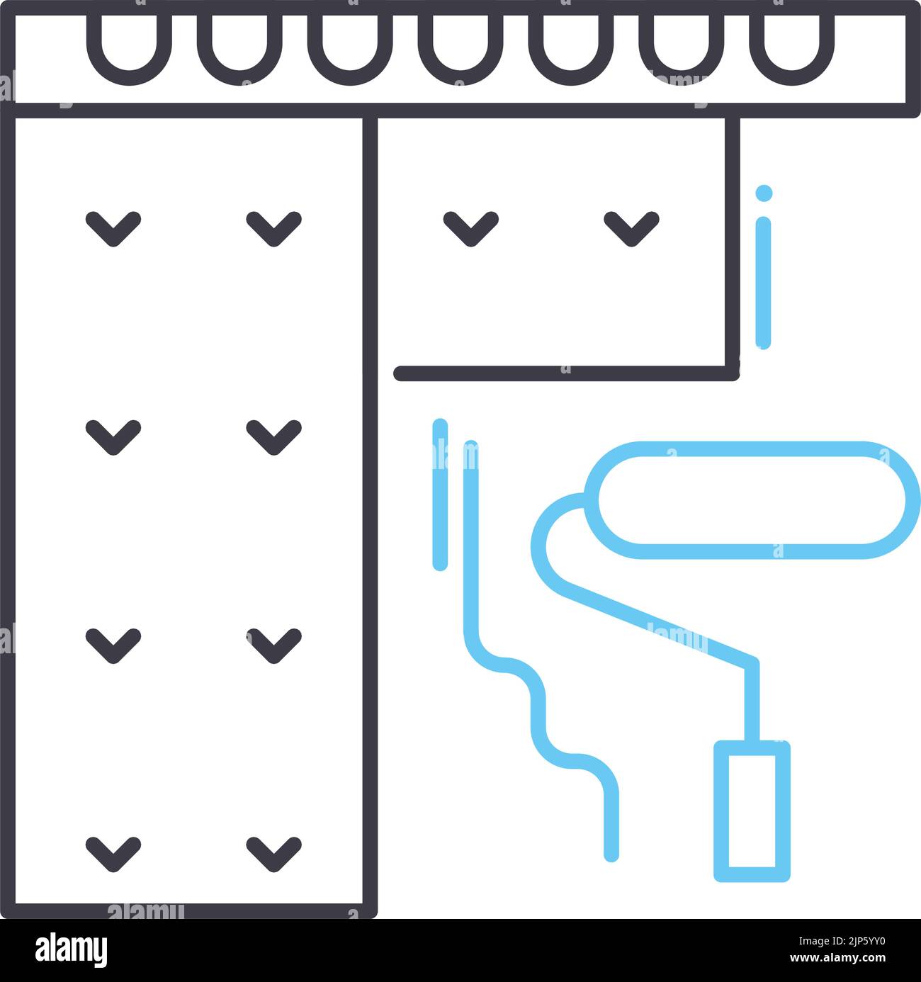 finishing work line icon, outline symbol, vector illustration, concept ...