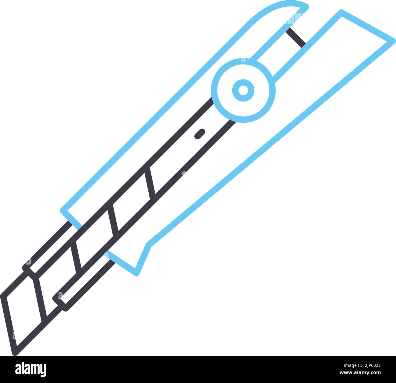 cutter line icon, outline symbol, vector illustration, concept sign ...