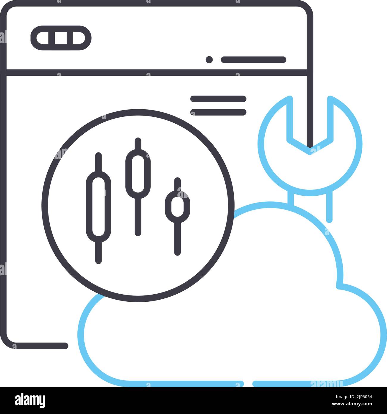 data adjustment line icon, outline symbol, vector illustration, concept ...