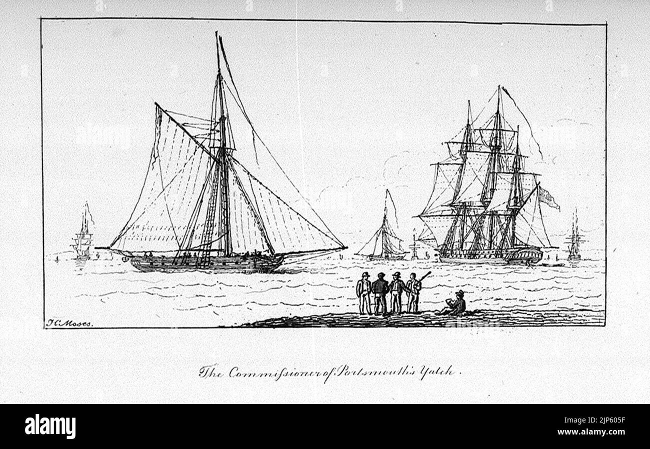 The Marine sketch book by H. Moses 1826. The Commissioner of Portsmouth ...