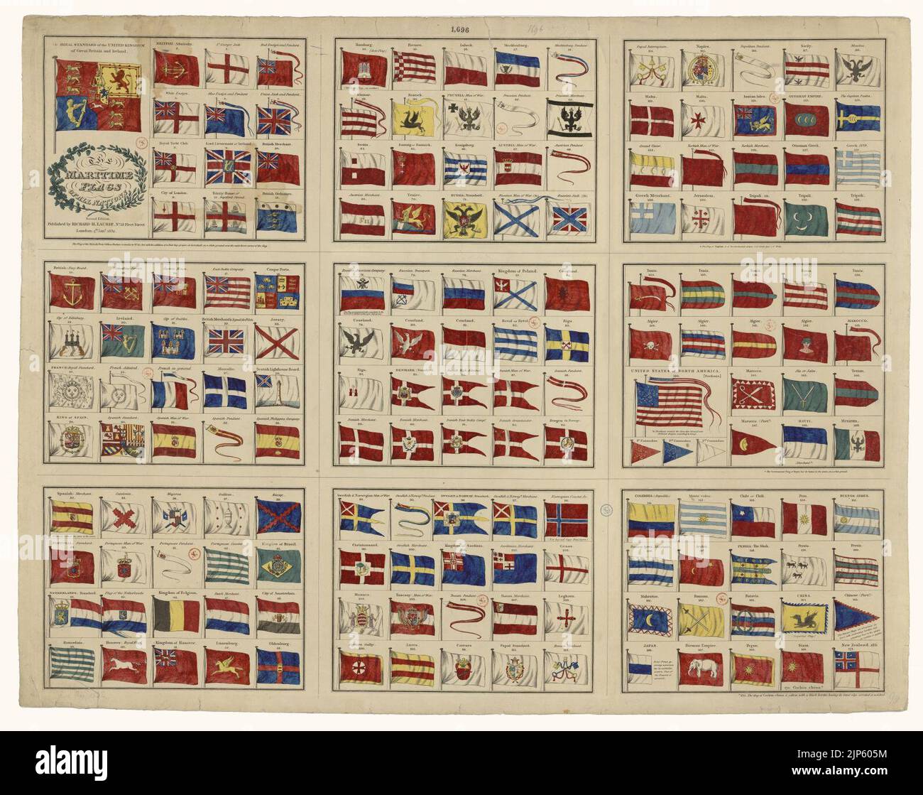 The maritime flags of all nations, 1832 (FOL LA ROQ 1542 NOR Stock ...