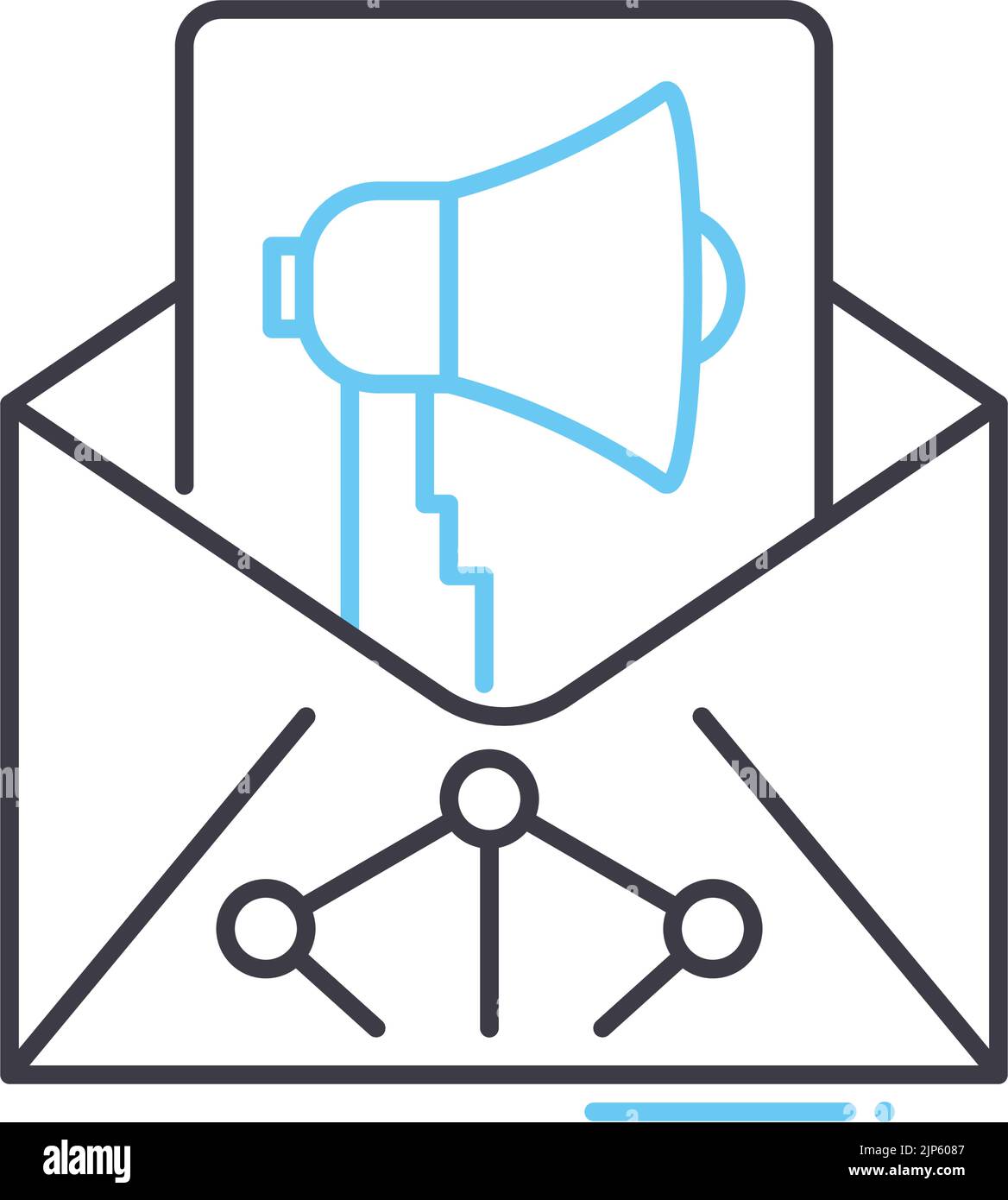 email marketing maillist line icon, outline symbol, vector illustration ...