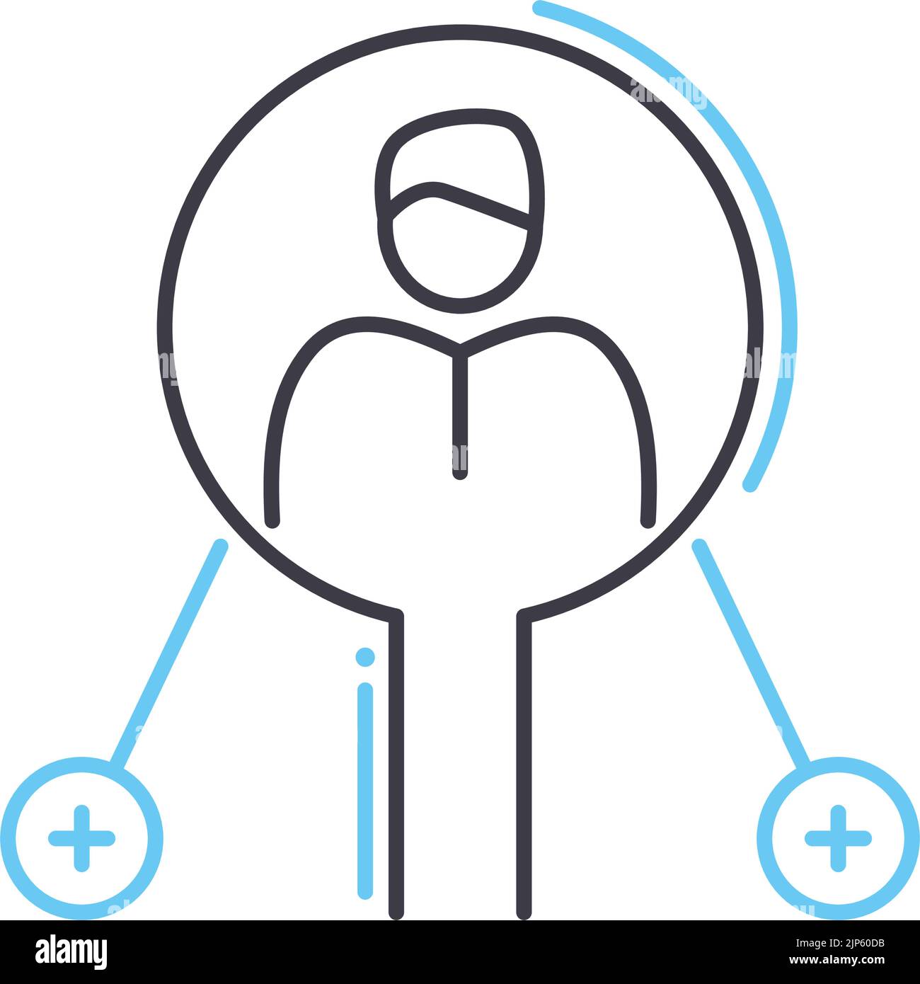 Consumer Market Research Line Icon Outline Symbol Vector Illustration