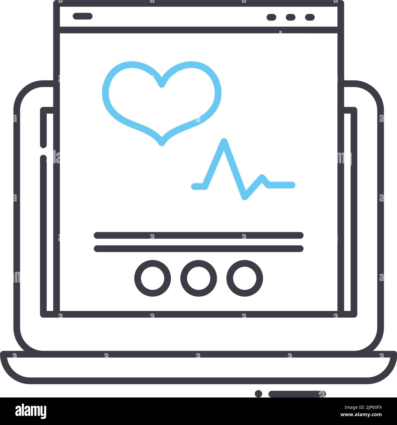 electronic records line icon, outline symbol, vector illustration ...