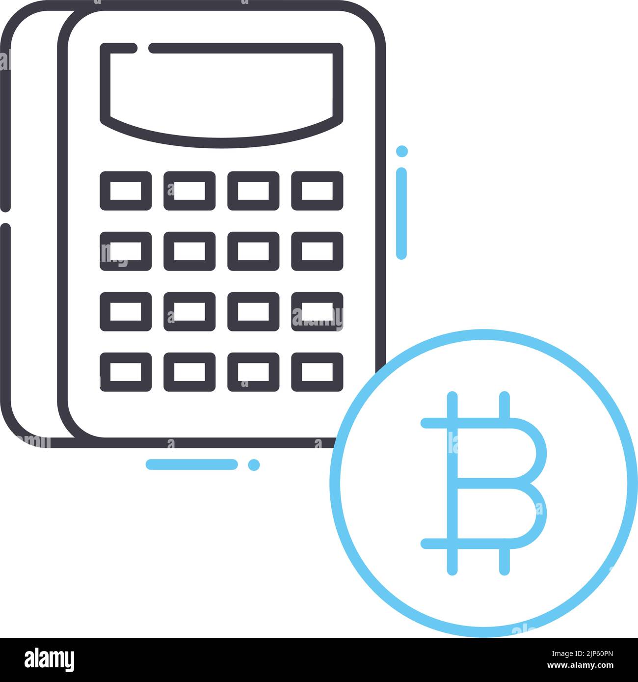 cryptocurrency balance line icon, outline symbol, vector illustration ...