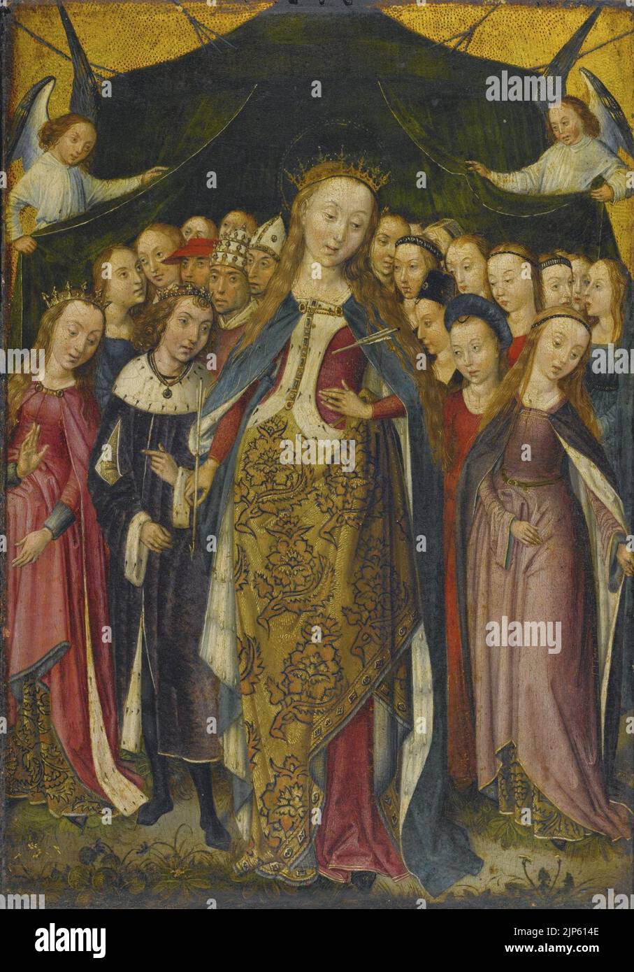 THE MASTER OF THE LEGEND OF SAINT BARBARA SAINT URSULA PROTECTING THE ...